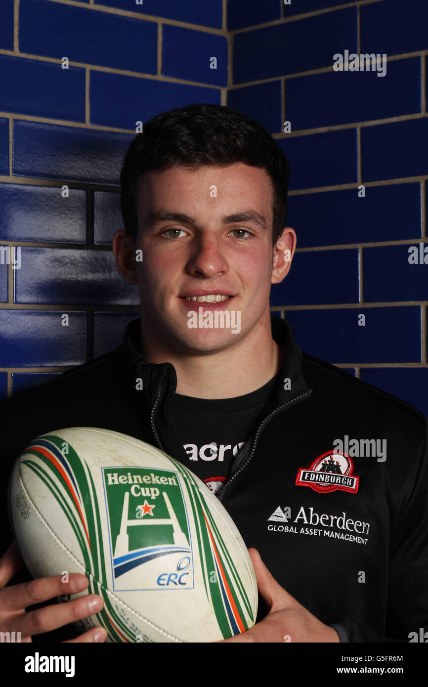 Edinburgh rugbys matt scott press conference murrayfield hi-res stock ...