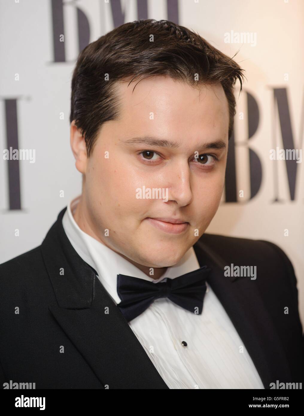 Rj gibb arrives at the bmi london awards hi-res stock photography and ...