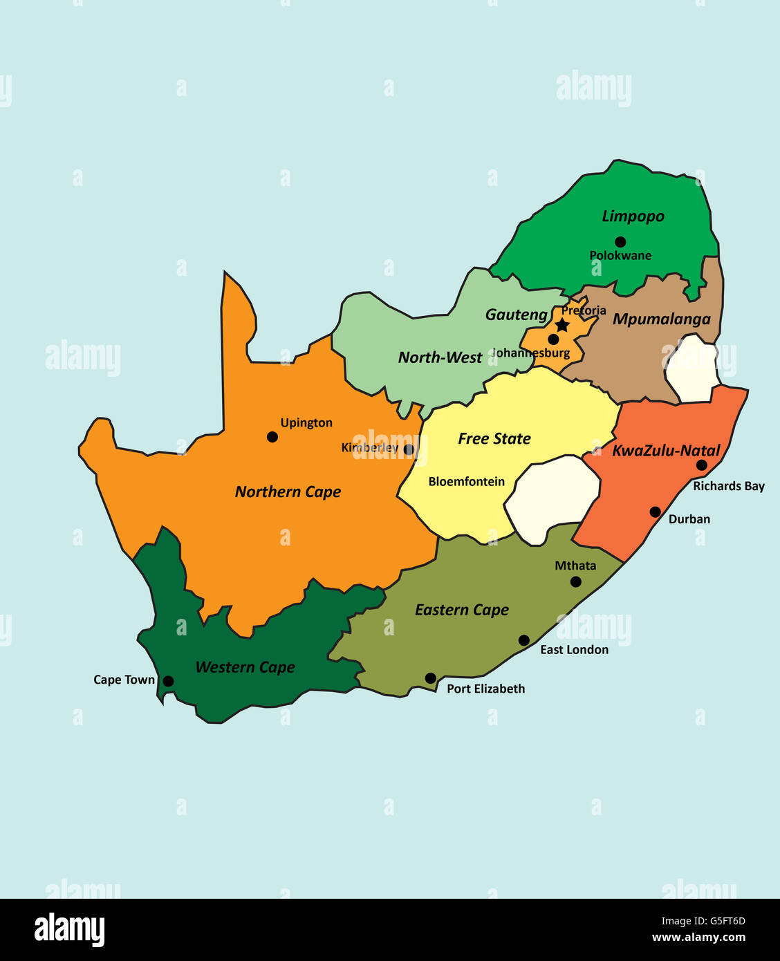 South africa map provinces hi-res stock photography and images - Alamy