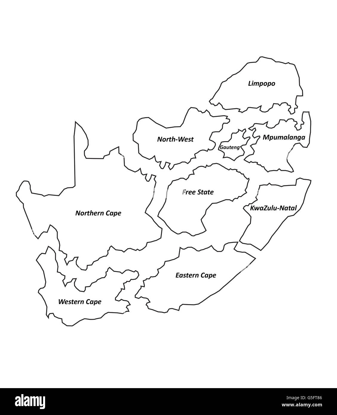 Map provinces south africa Cut Out Stock Images & Pictures - Alamy