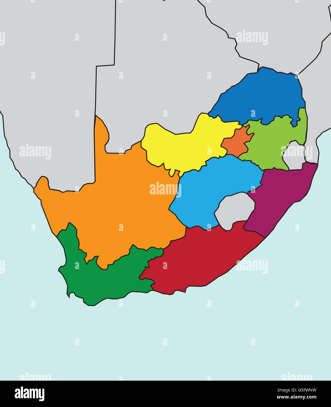 South africa map provinces hi-res stock photography and images - Alamy