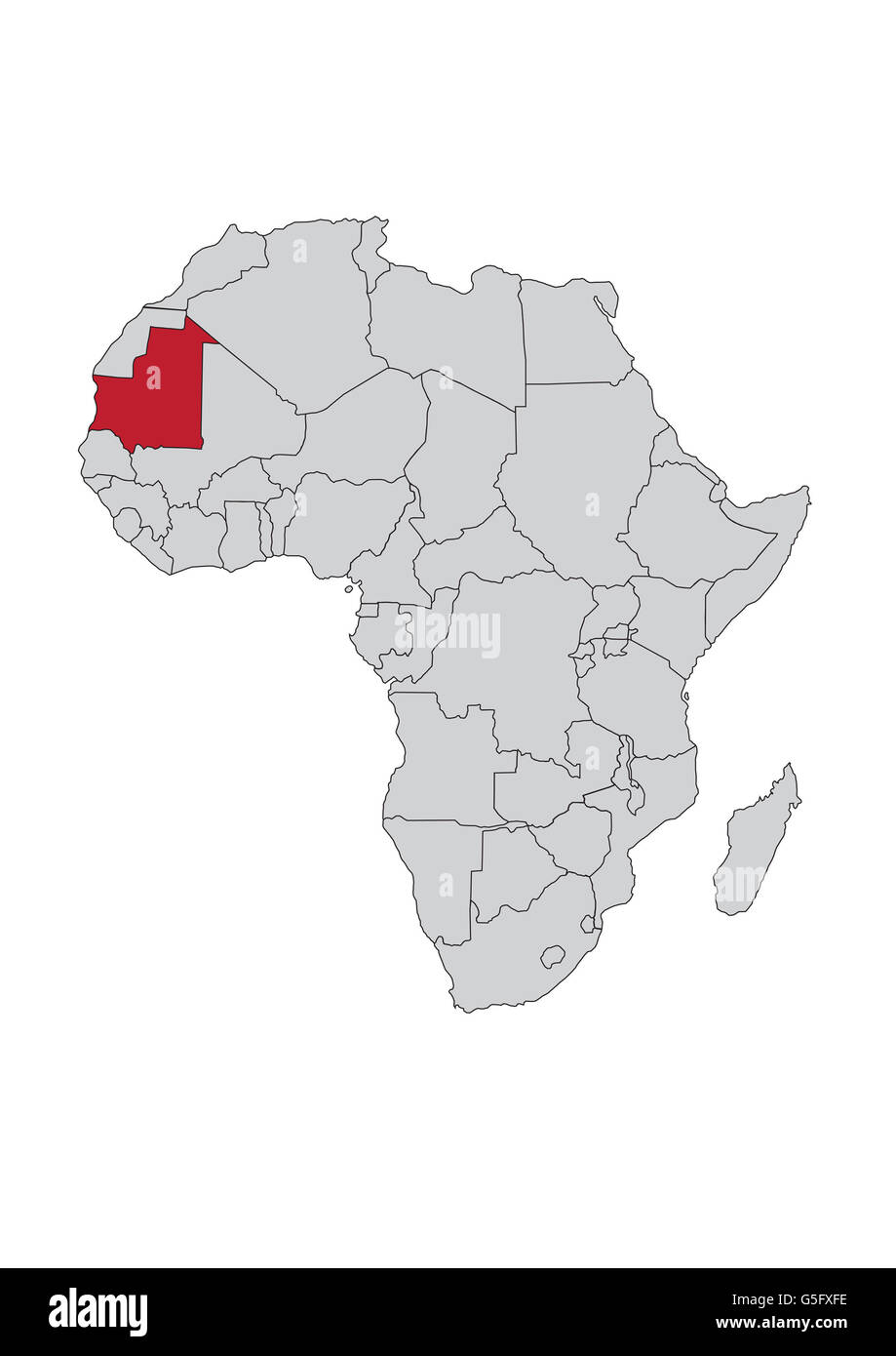 Mauritania map vector hi-res stock photography and images - Alamy