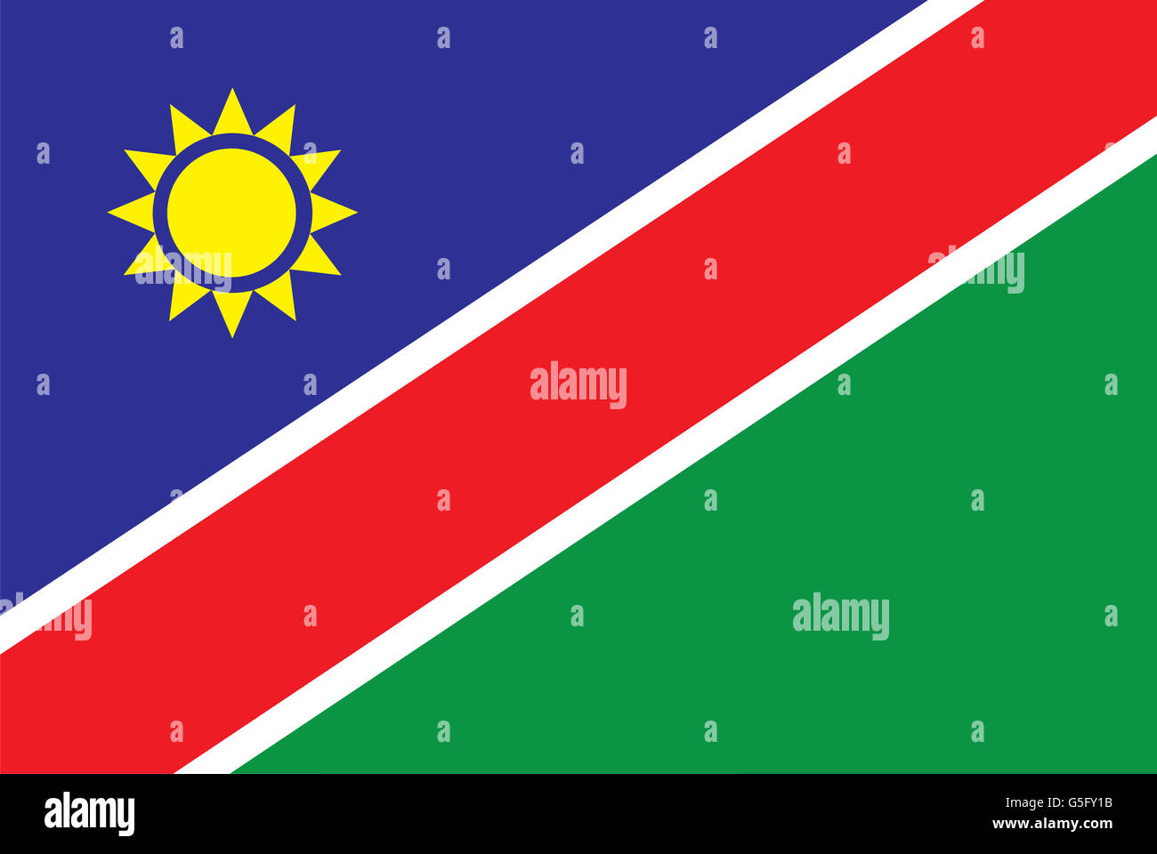 National Flag of Namibia Stock Photo - Alamy