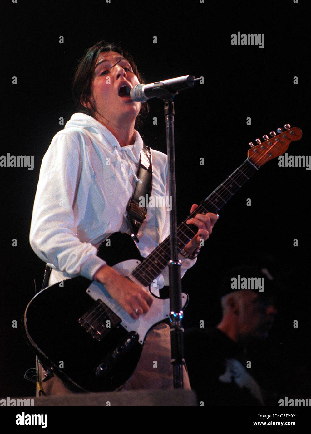 Concert singing music microphone guitar white shirt v2001gal hi-res ...