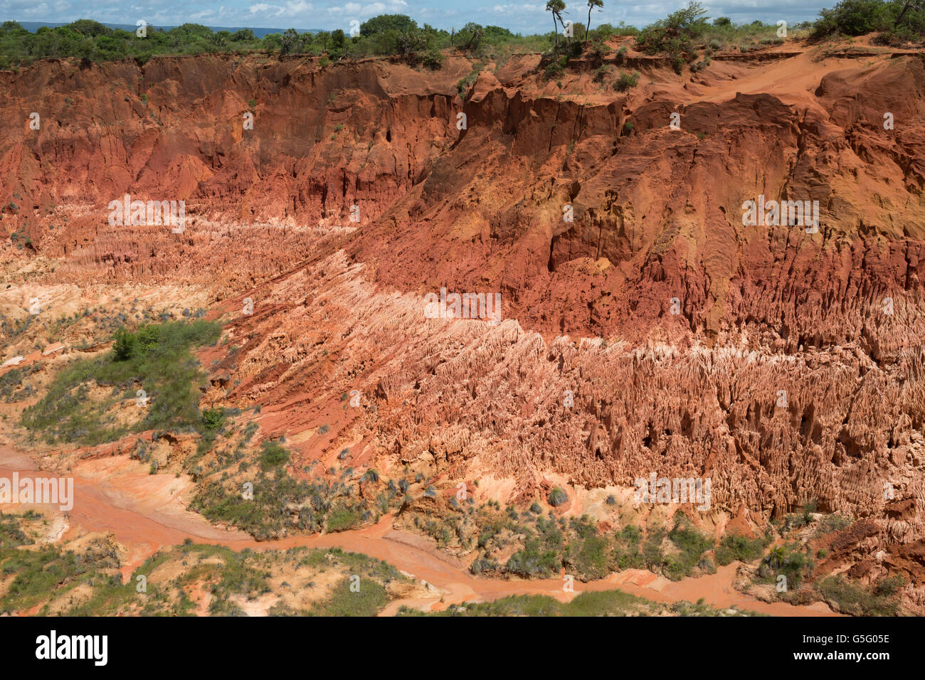 Red Tsingy in Madagascar, Africa. Stone formation of red laterite ...