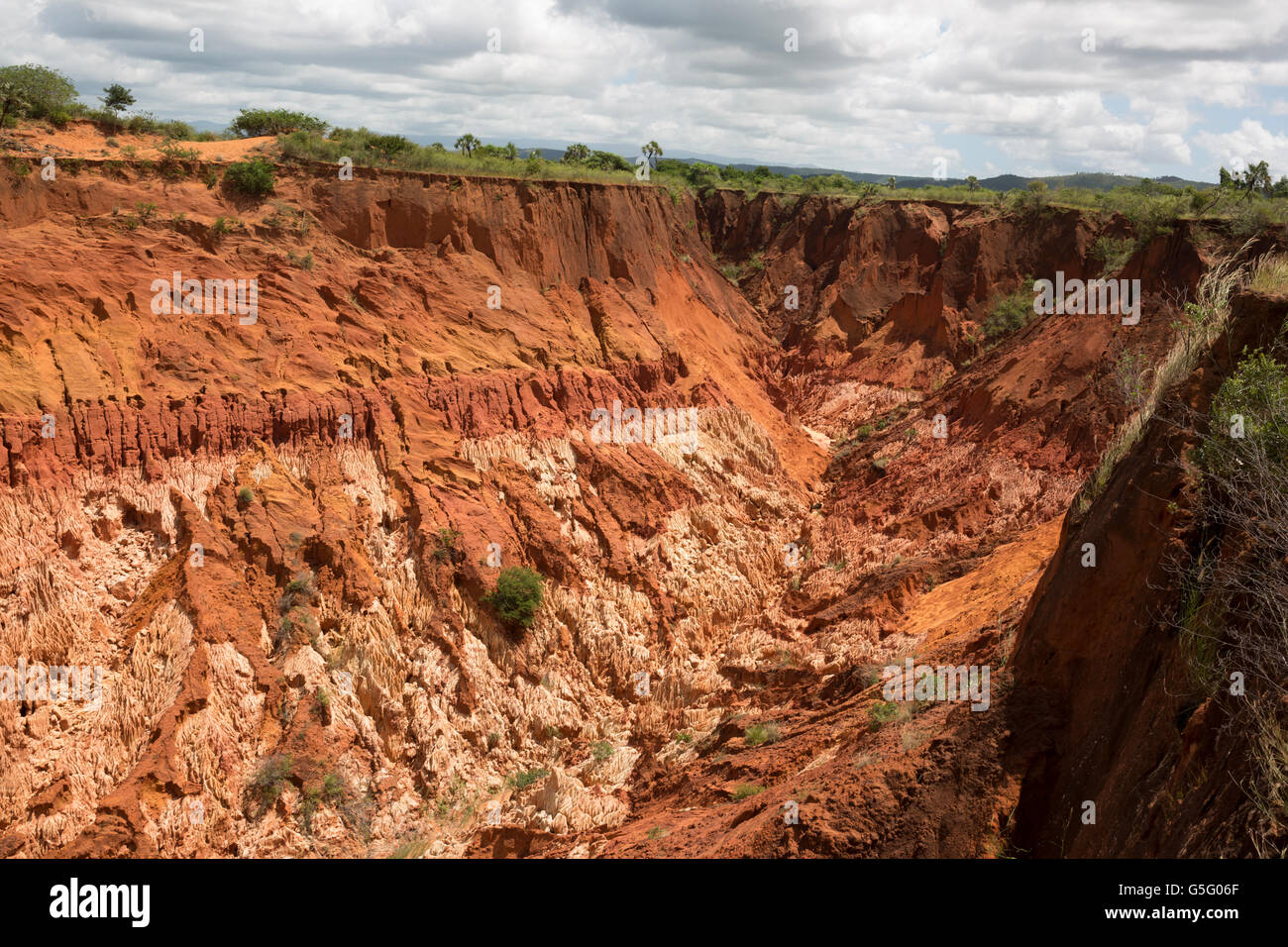 Red Tsingy in Madagascar, Africa. Stone formation of red laterite ...