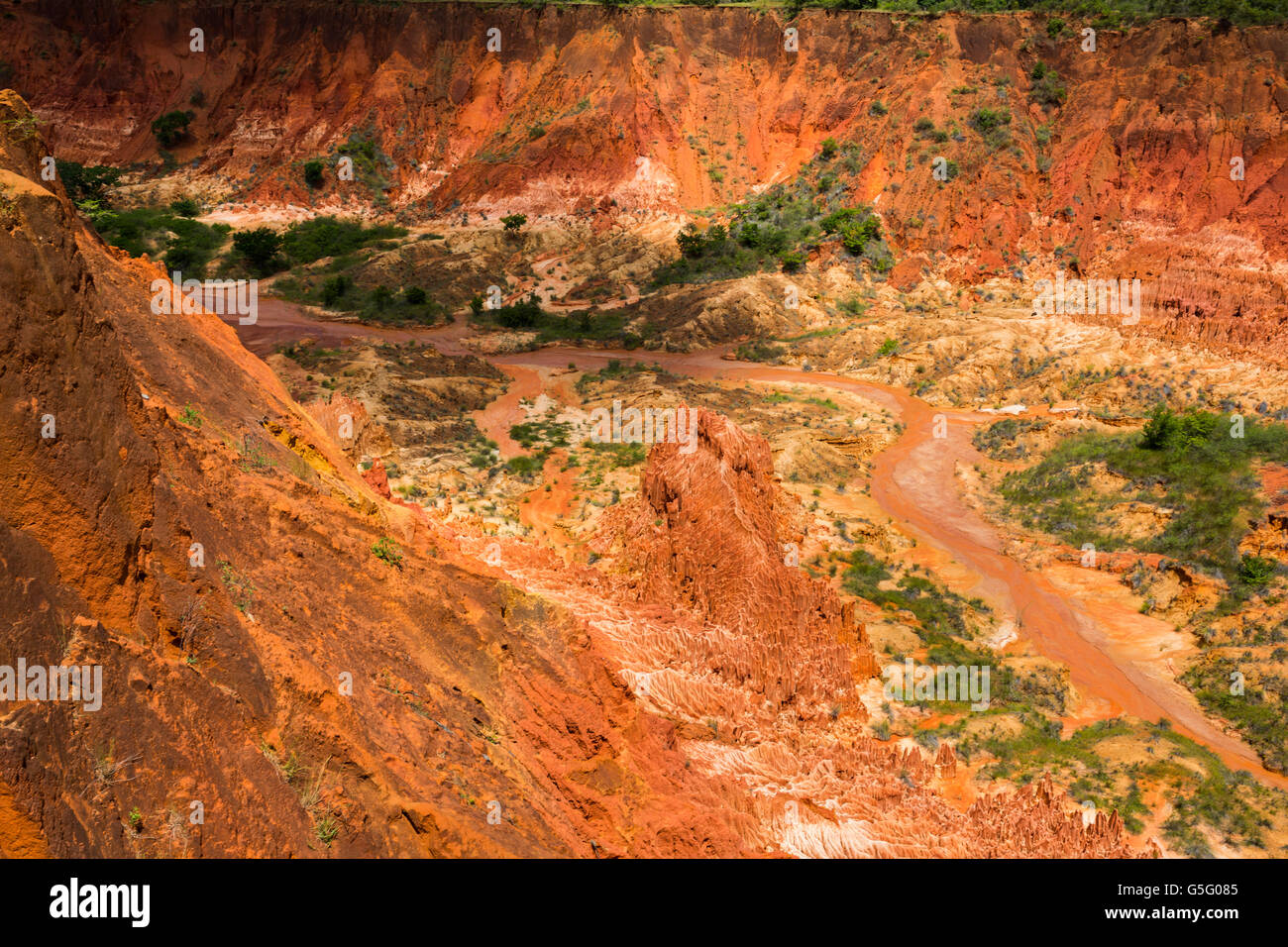 Red Tsingy in Madagascar, Africa. Stone formation of red laterite ...