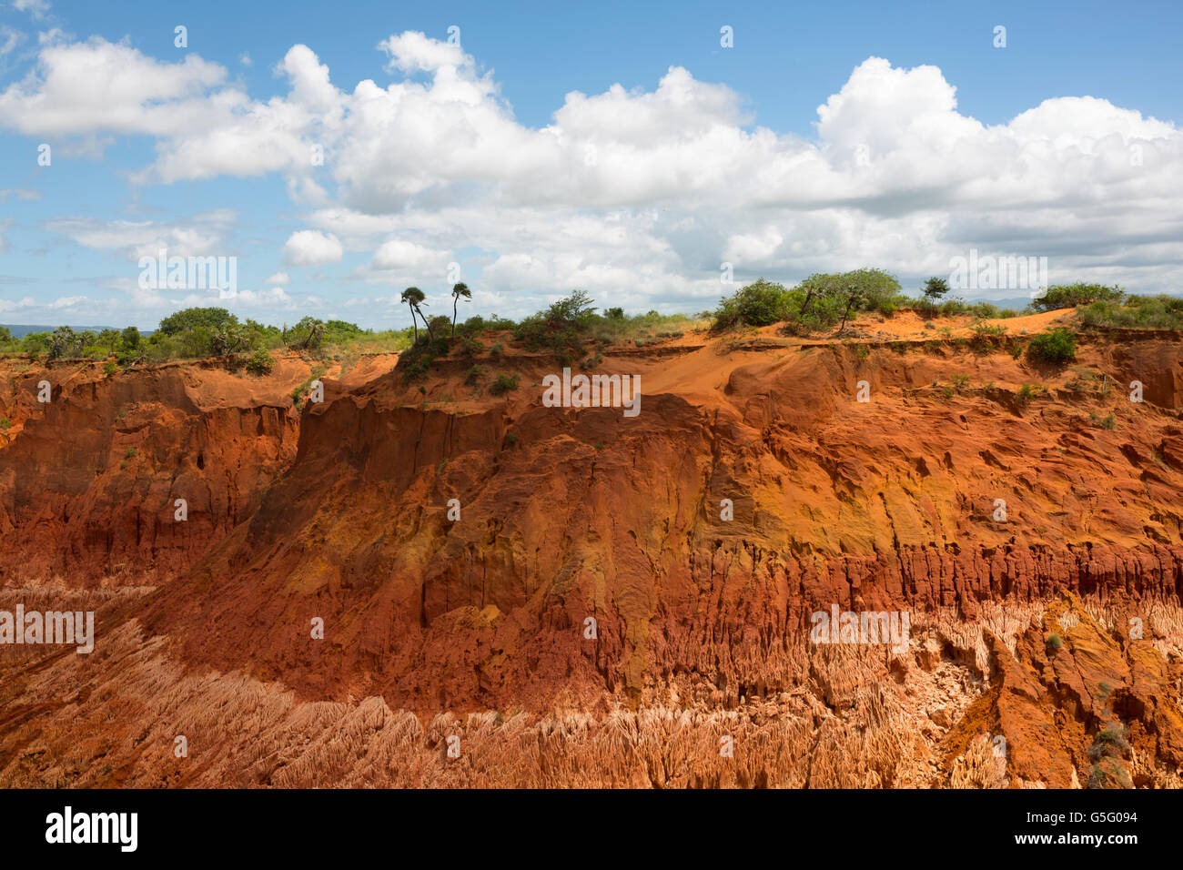 Red Tsingy in Madagascar, Africa. Stone formation of red laterite ...