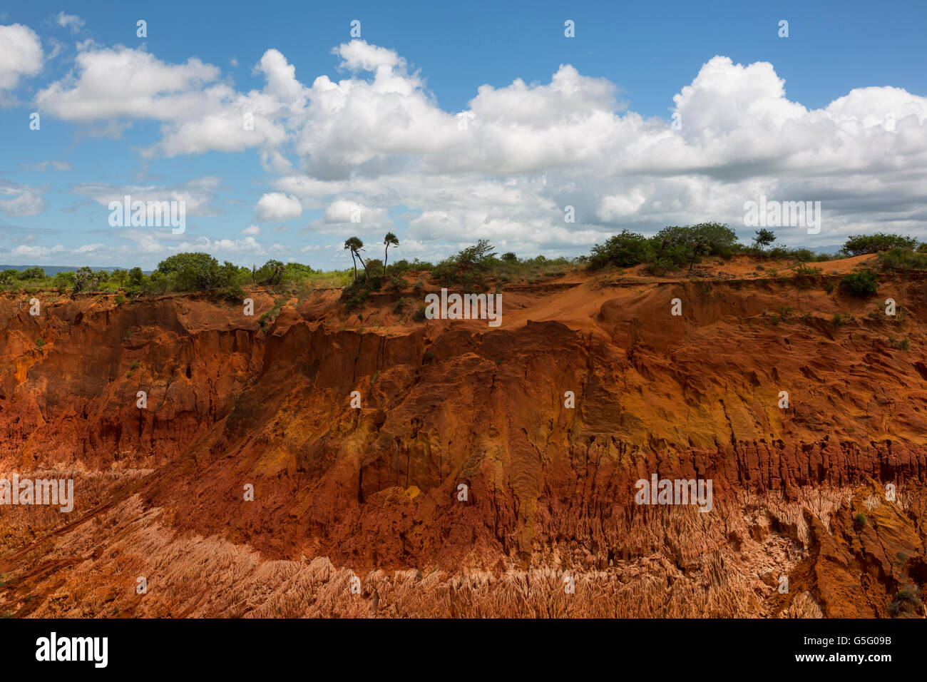 Red Tsingy in Madagascar, Africa. Stone formation of red laterite ...