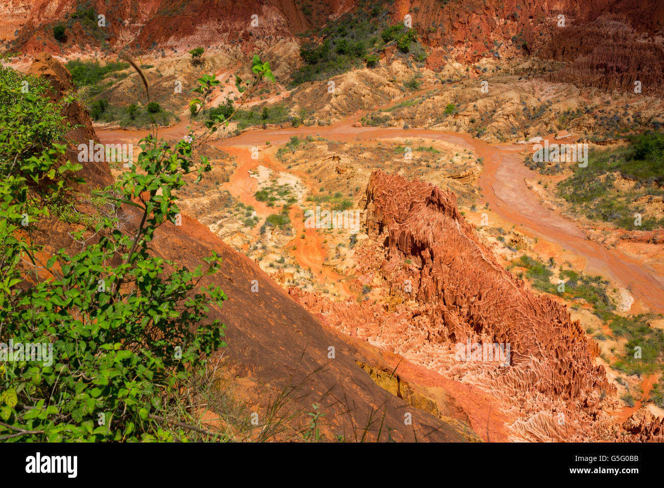 Red Tsingy in Madagascar, Africa. Stone formation of red laterite ...
