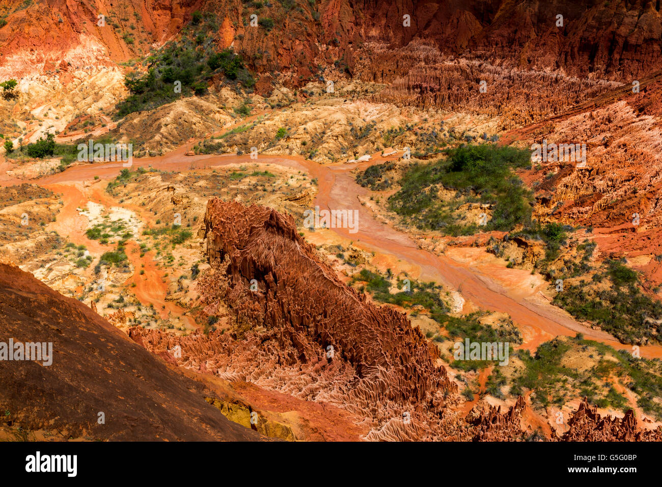 Red Tsingy in Madagascar, Africa. Stone formation of red laterite ...