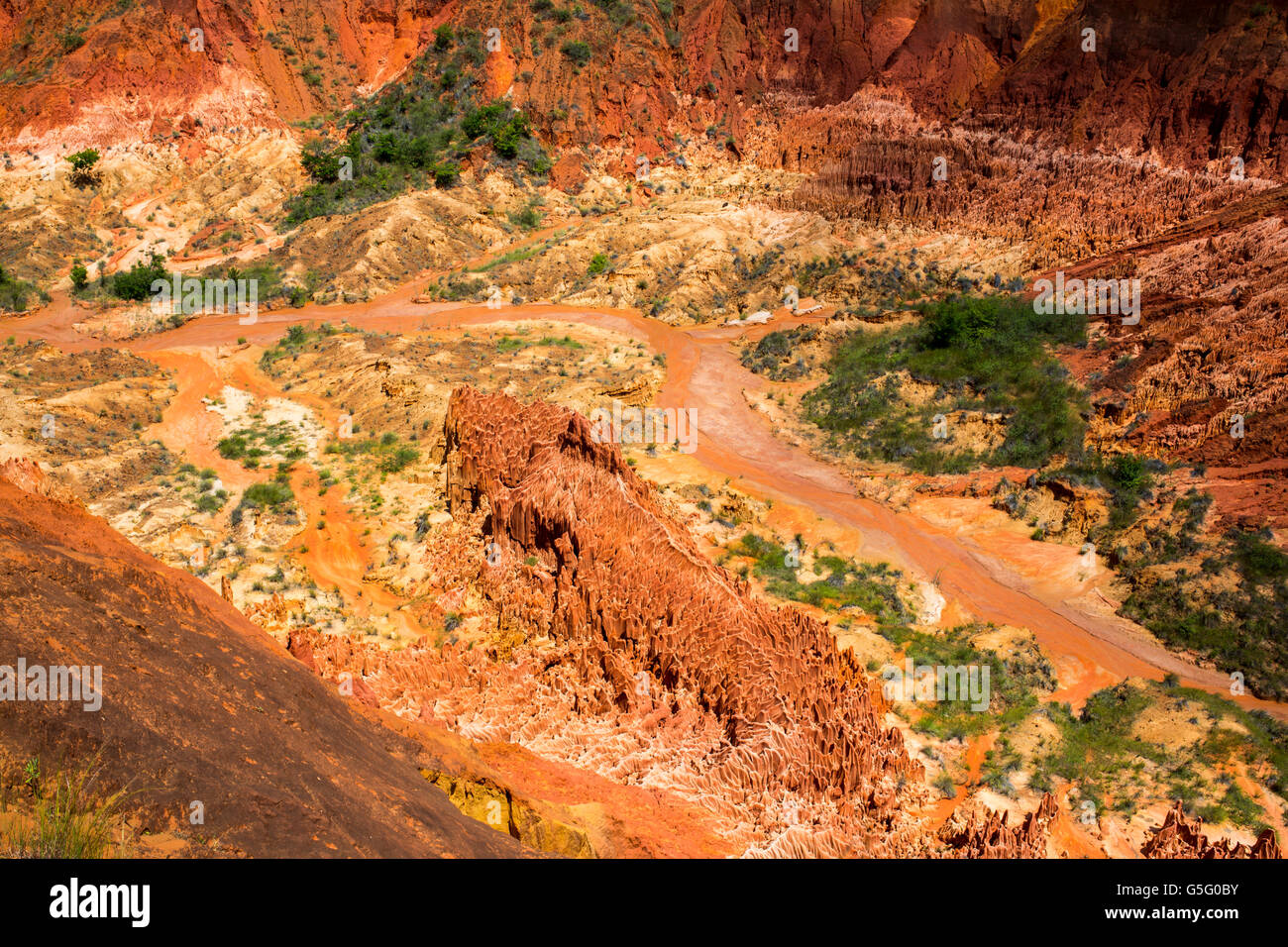 Red Tsingy in Madagascar, Africa. Stone formation of red laterite ...
