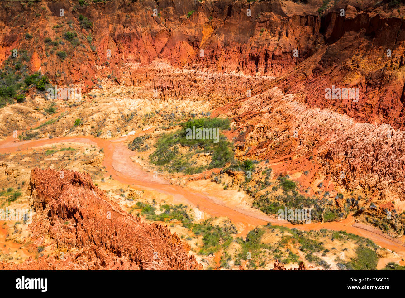Red Tsingy in Madagascar, Africa. Stone formation of red laterite ...