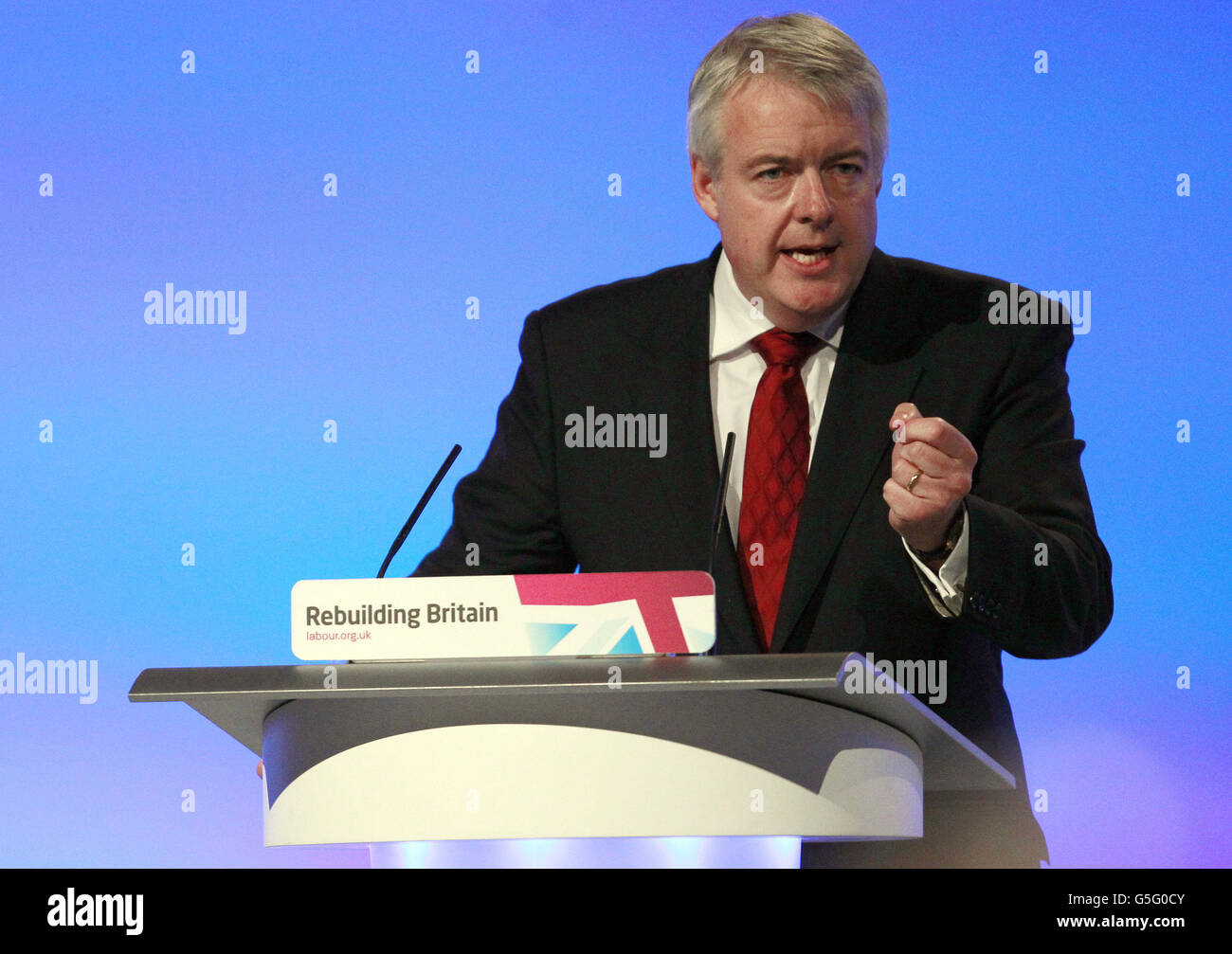 First Welsh Minister Carwyn Jones on stage at Manchester Central during ...