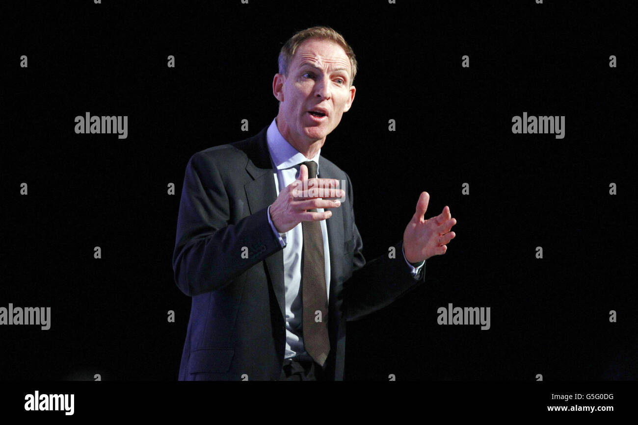 Shadow defence secretary Jim Murphy, on stage at Manchester Central ...