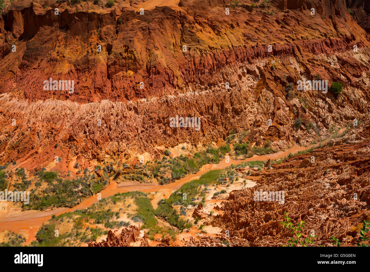 Red Tsingy in Madagascar, Africa. Stone formation of red laterite ...