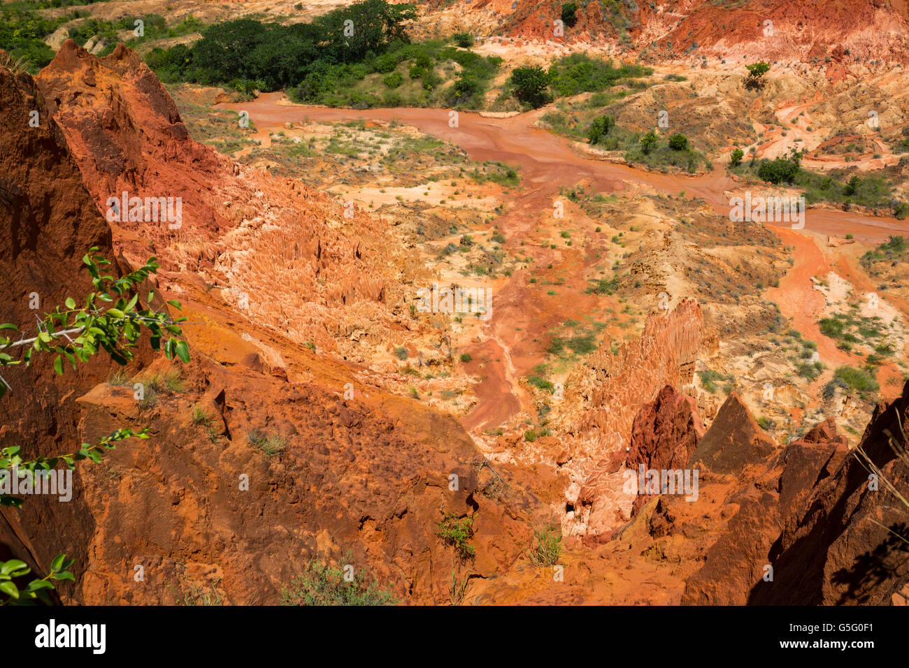 Red Tsingy in Madagascar, Africa. Stone formation of red laterite ...