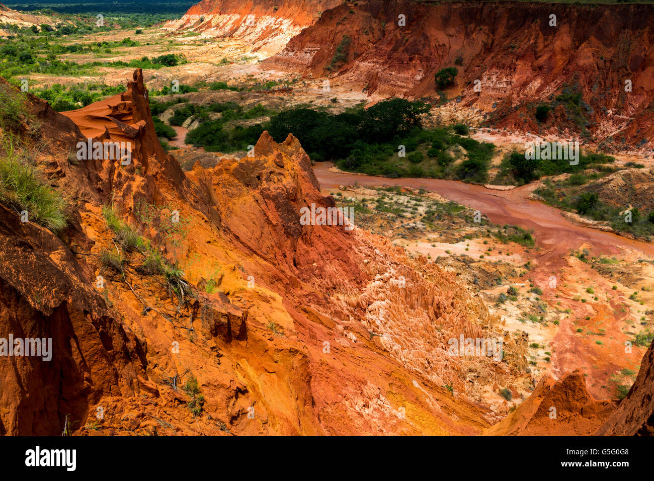 Red Tsingy in Madagascar, Africa. Stone formation of red laterite ...