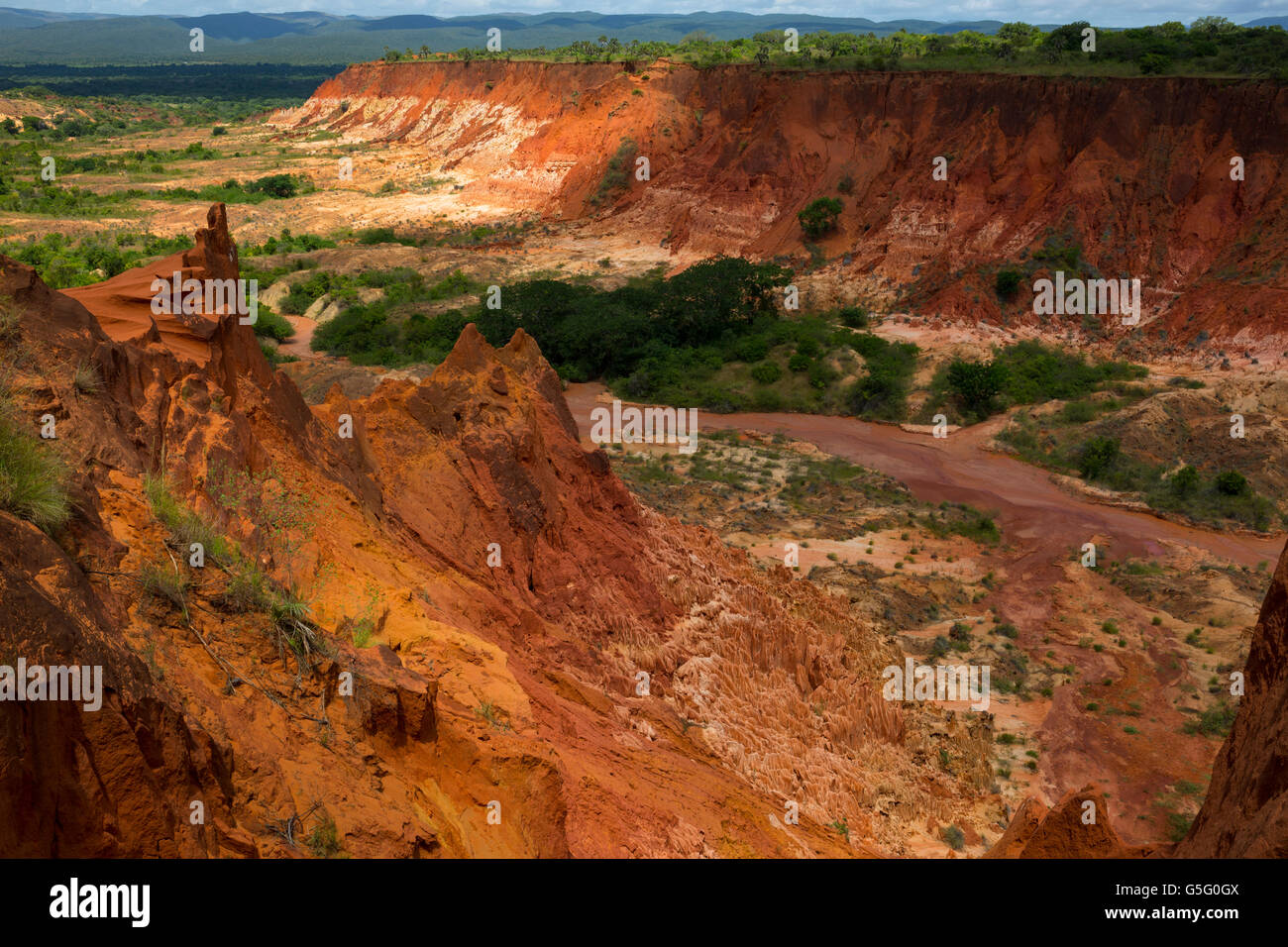 Red Tsingy in Madagascar, Africa. Stone formation of red laterite ...