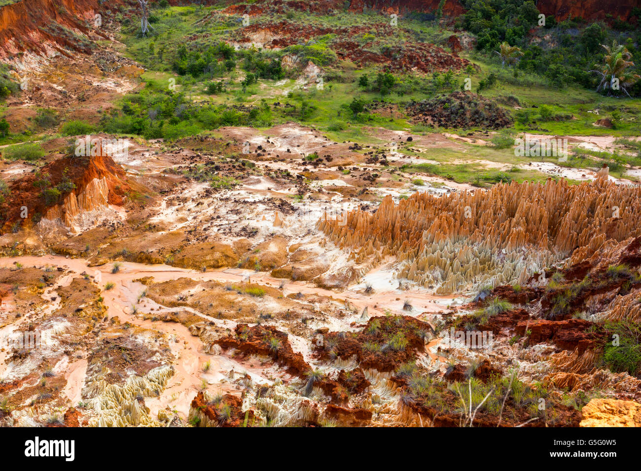 Red Tsingy in Madagascar, Africa. Stone formation of red laterite ...
