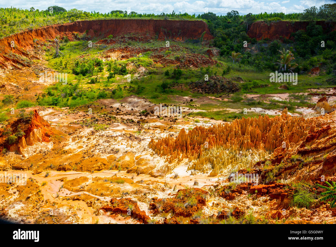 Red Tsingy in Madagascar, Africa. Stone formation of red laterite ...