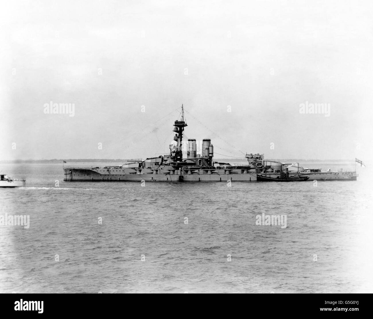 World War One - British Royal Navy - HMS Erin - Southend Stock Photo ...