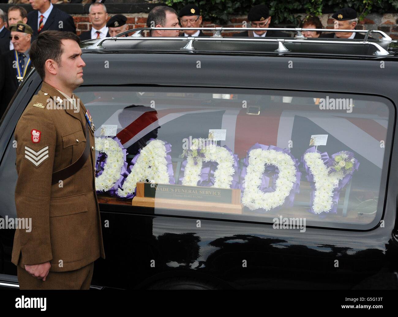 The hearse carrying the coffin of Sergeant Lee Paul Davidson, leaves St ...
