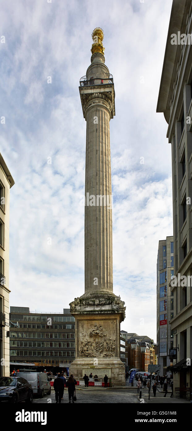 The Monument to the Great Fire of London, 1670-1675: general view Stock ...
