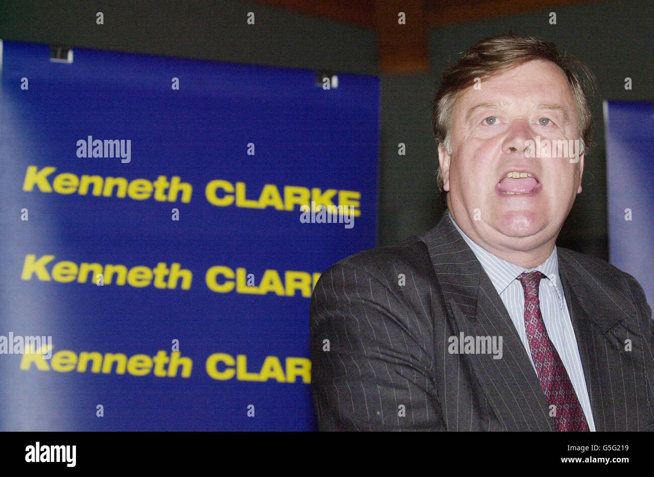 Conservative leader candidate Kenneth Clarke speaking during a visit to ...
