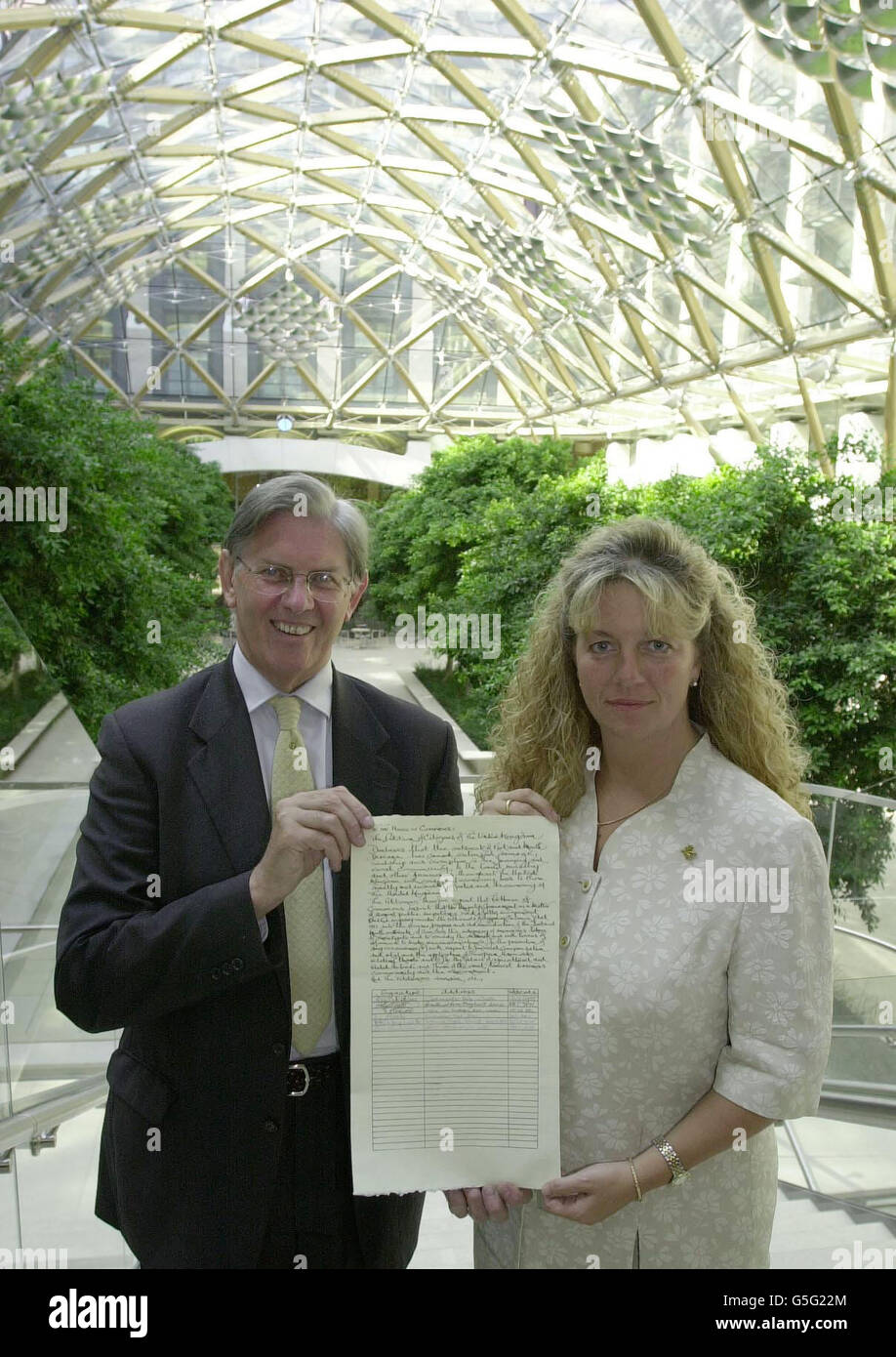 Conservative MP Bill Cash with Lady Apsley at Portcullis House, London ...