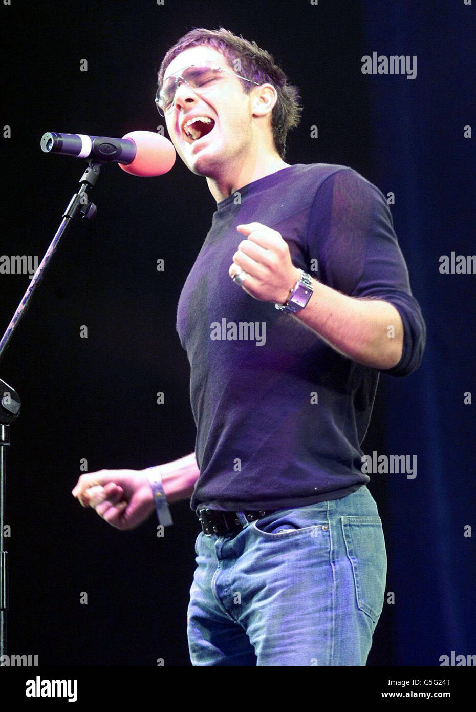 Singer Mark Barry From The Pop Group Bb Mak On Stage During The Radio City Party At The Pier At