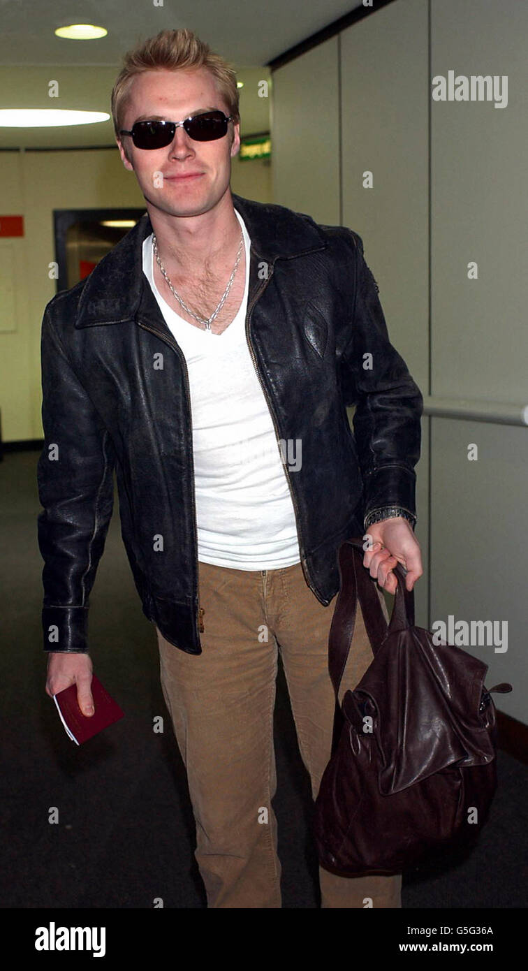 Irish pop singer Ronan Keating at London's Gatwick Airport heading for ...