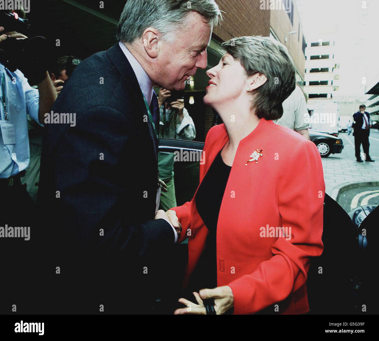 Politician shaking hands kissing politics patricia hewitt hi-res stock ...