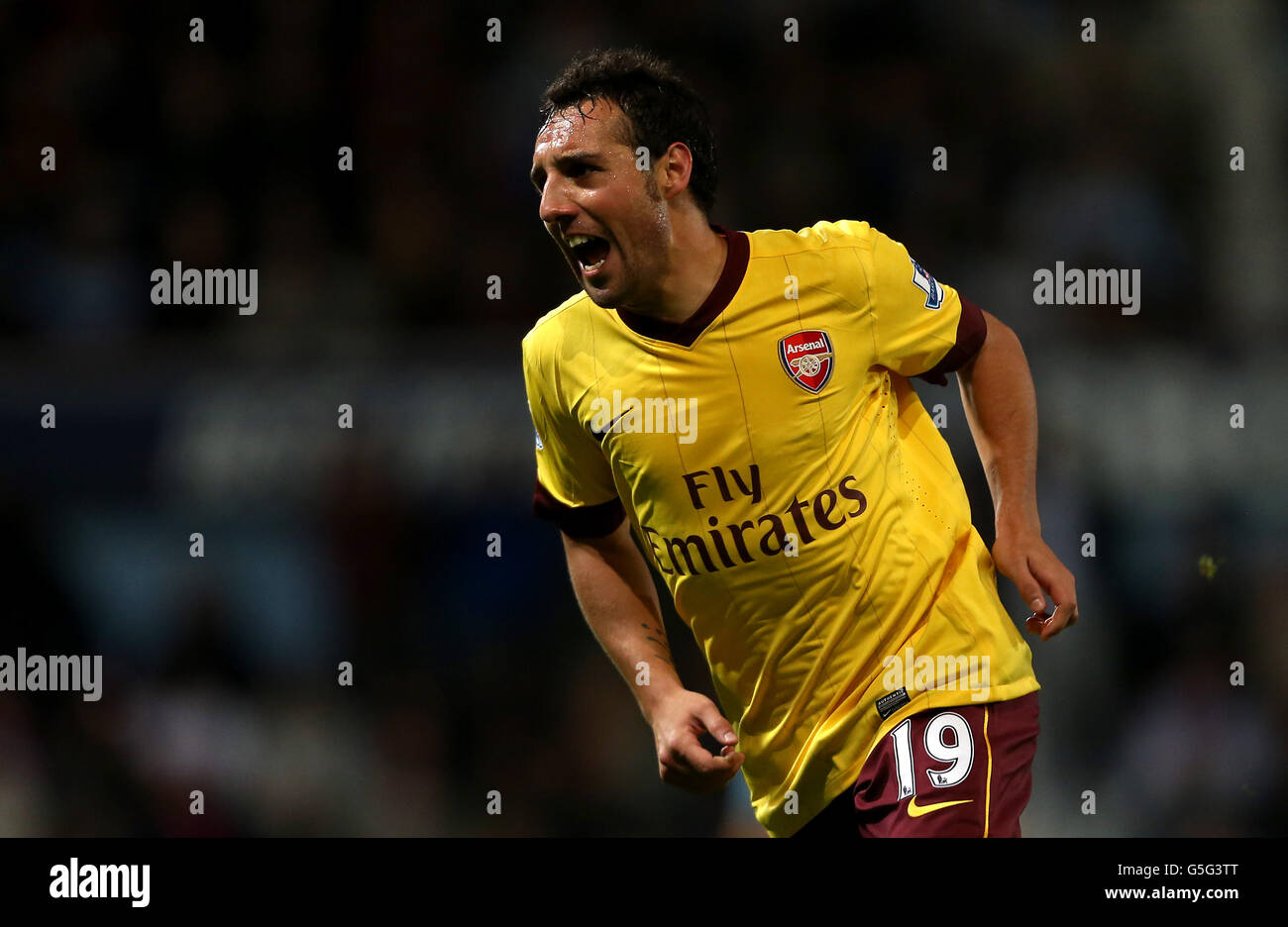 Santi cazorla arsenal celebrates hi-res stock photography and images ...