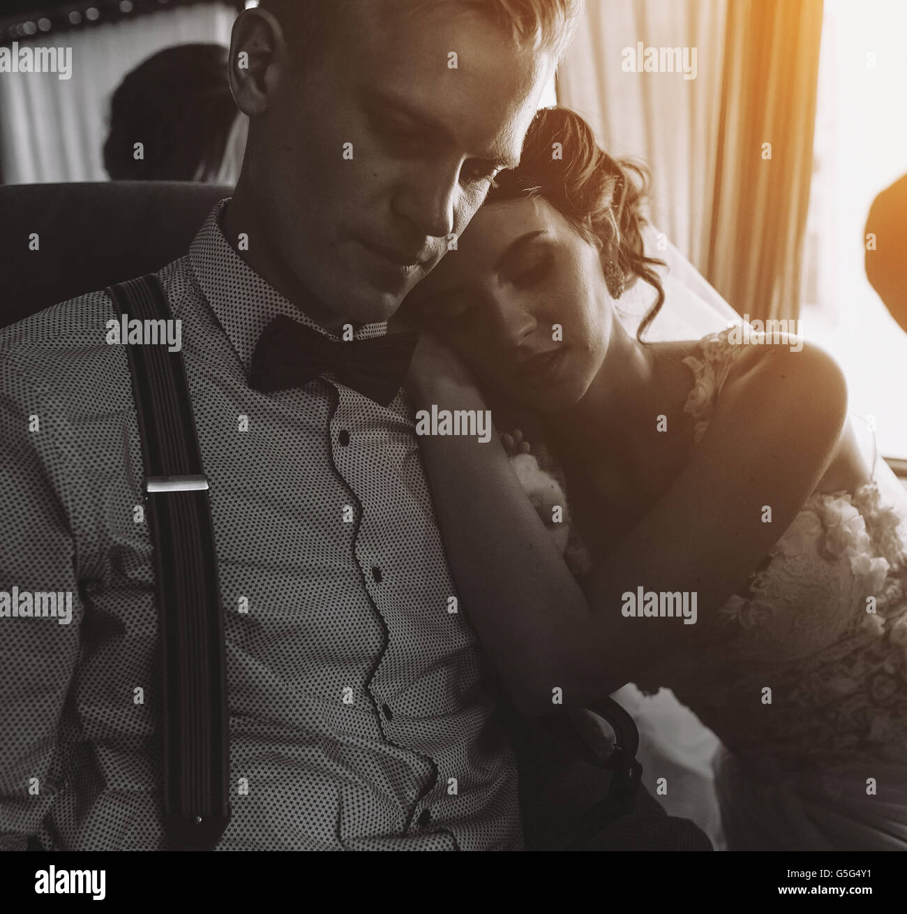 bride and groom ride together Stock Photo - Alamy