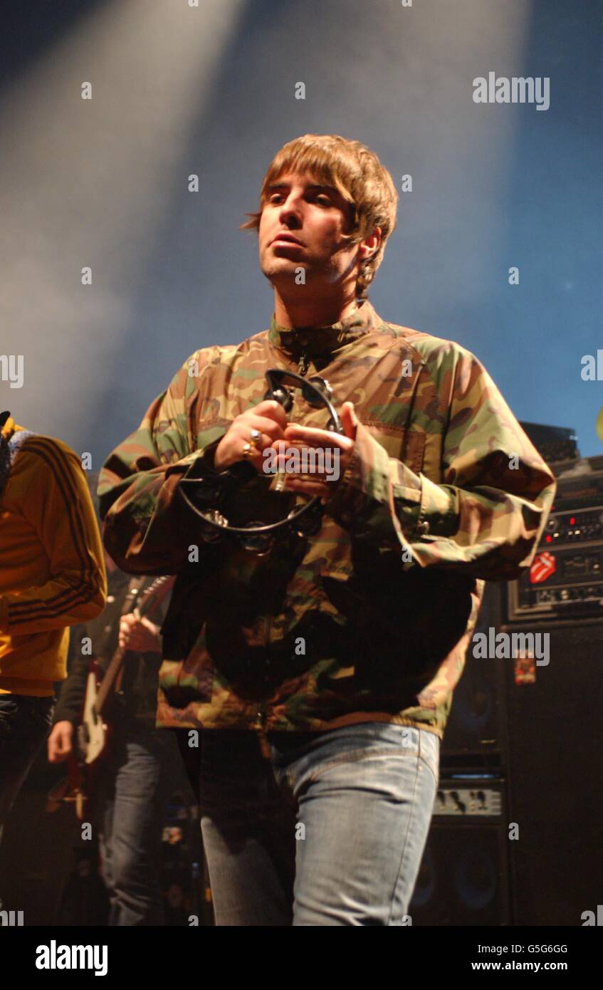Oasis In Concert. EDITORIAL USE ONLY: Oasis singer Liam Gallagher ...