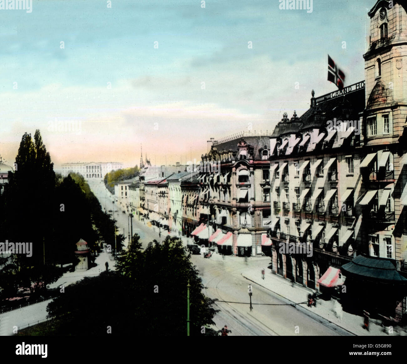 Oslo, Grand Hotel. city, inner, centre, hotel, buidling, houses, avenue ...