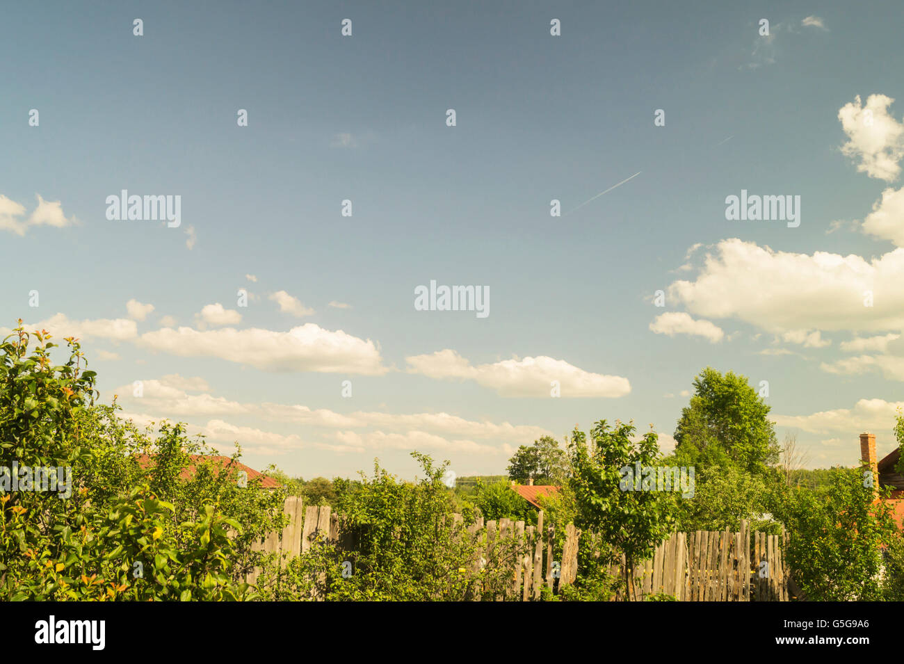 Year rural landscape with beautiful blue sky and cloud Stock Photo - Alamy
