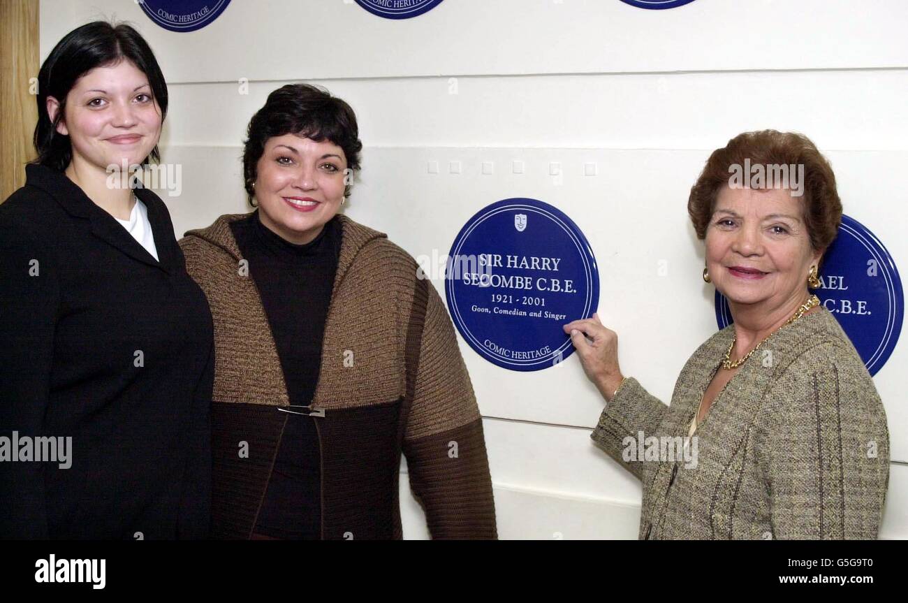 Lady Myra Secombe (R), her daughter Jennifer and grand-daughter Emiley ...