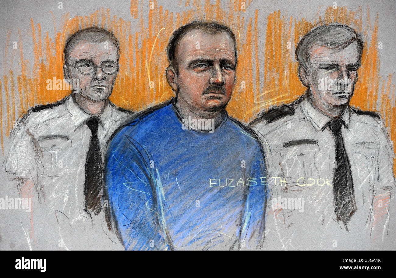 Court sketch of steven farrow at bristol crown court hi-res stock ...