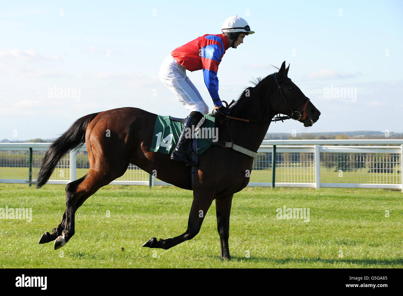 Horse Racing - Towcester Races. Jockey Josh Hamer on Le Corvee goes to ...