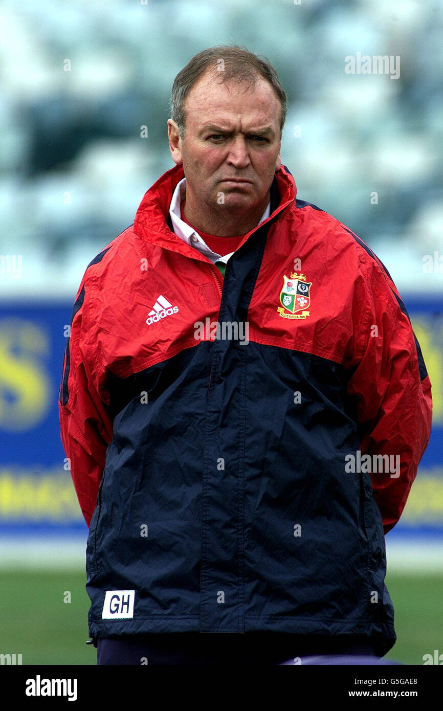 Graham Henry during training as the Lions prepare for thier match with ...