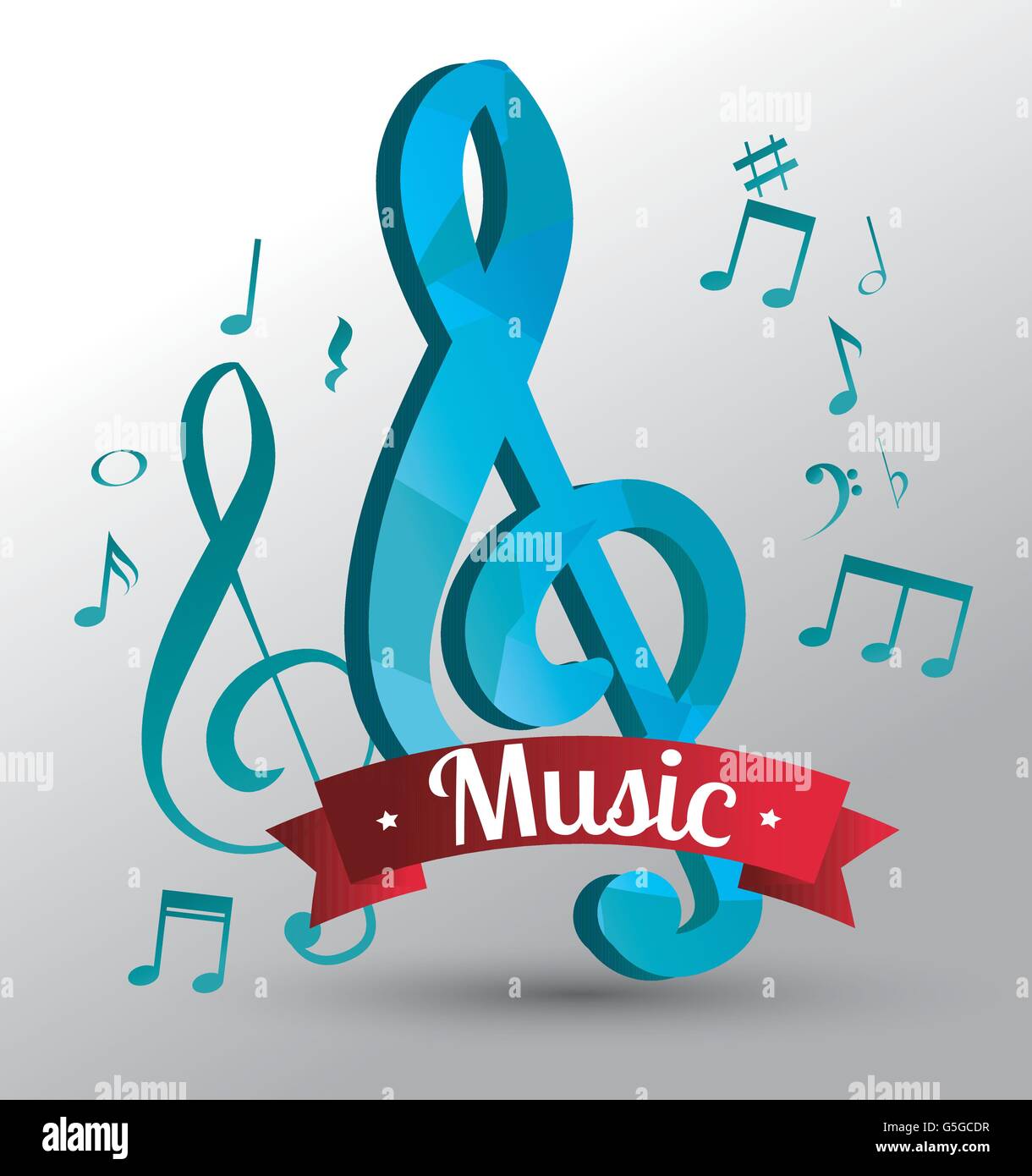 poster with musical notes isolated icon design Stock Vector Image & Art ...