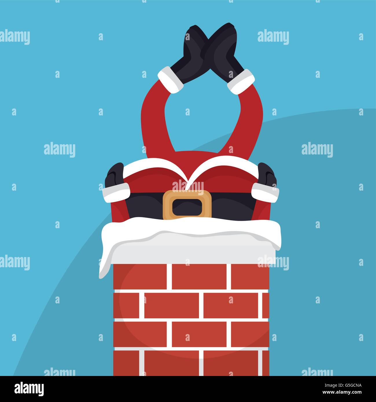 Vintage santa claus on roof by chimney hi-res stock photography and ...