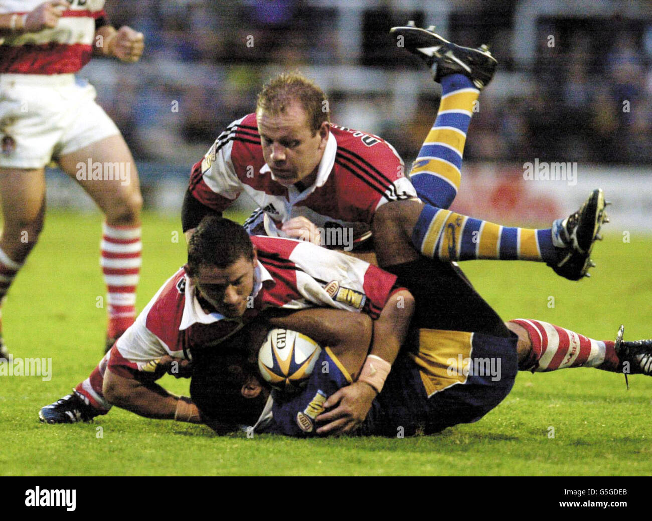 Sport rugby league tackling action mark calderwood hi-res stock ...