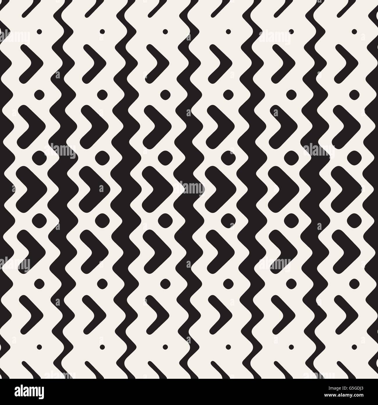 Vector Seamless ZigZag Rounded Lines Ethnic Pattern Stock Vector Image ...