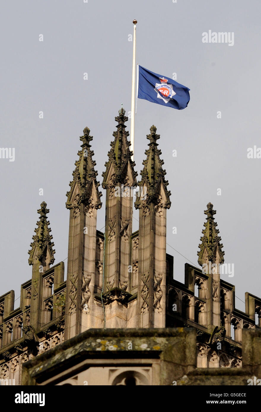 Police flag at half mast hi-res stock photography and images - Alamy