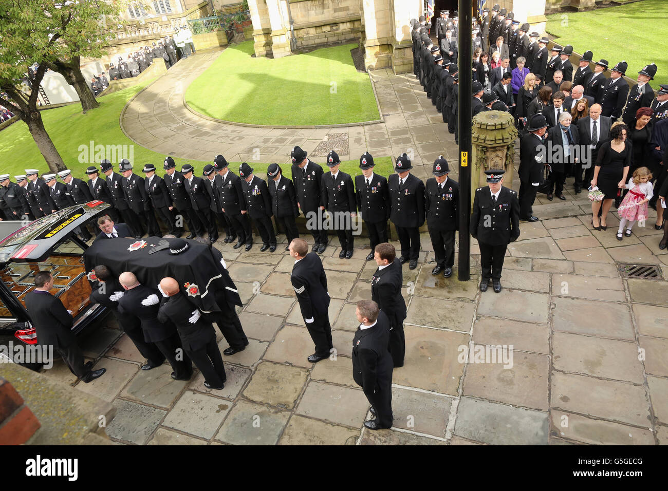The coffin of Pc Fiona Bone, one of the two policewoman murdered in a ...