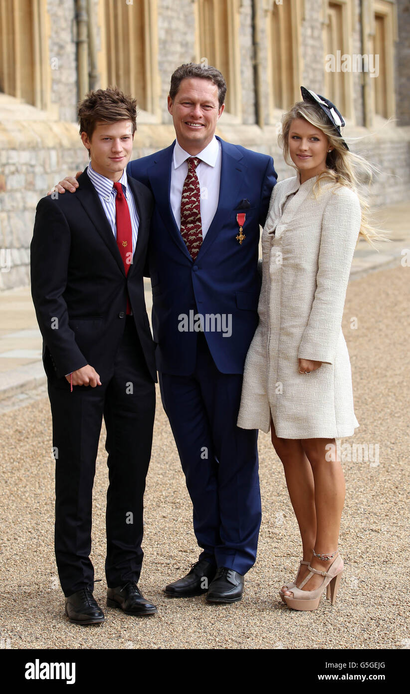 William Travers, with his son Will and daughter Lily, after he received ...