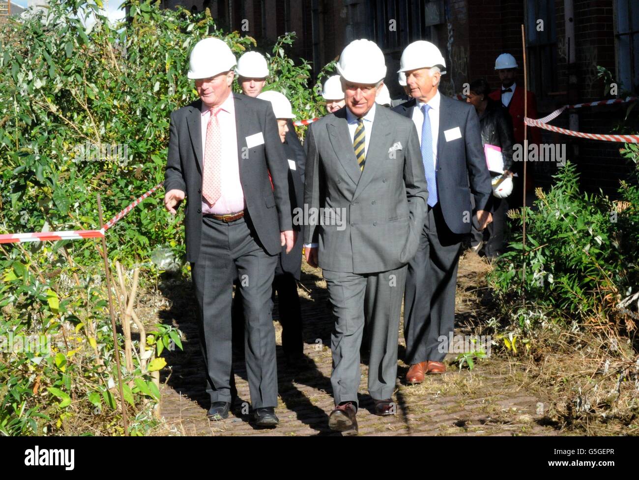 The Prince of Wales during his visit to Broadford Works, Aberdeen where ...